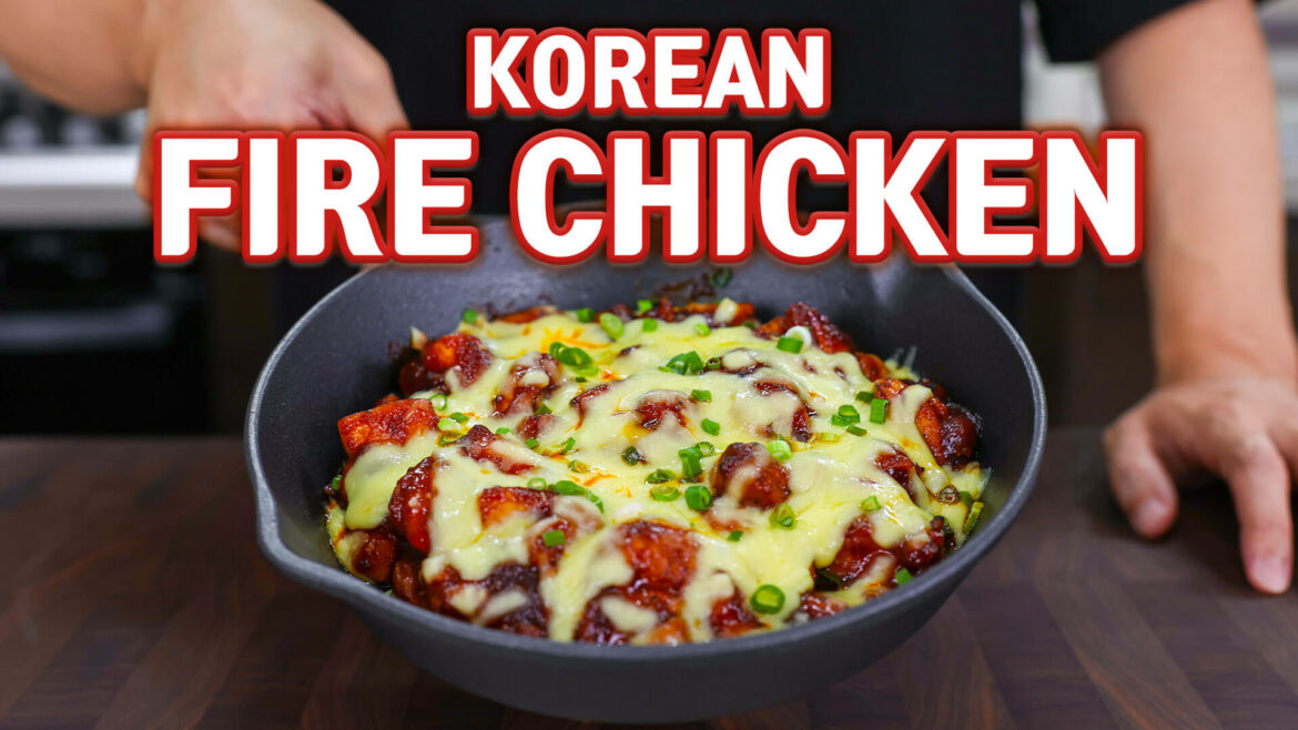 Korean Fire Chicken with Cheese