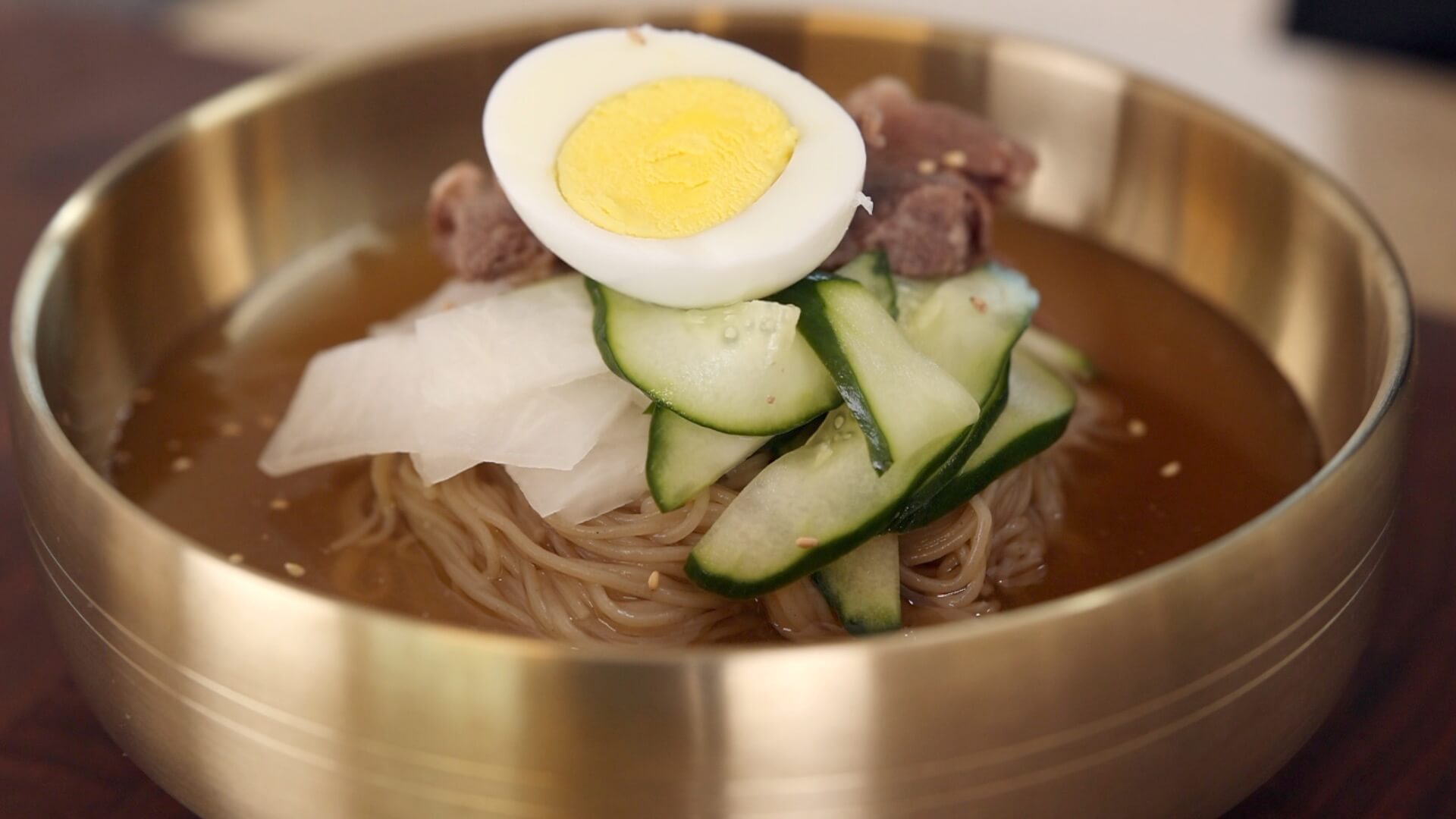 Easy Mul Naengmyeon (Korean Cold Noodle Soup) - Aaron and Claire