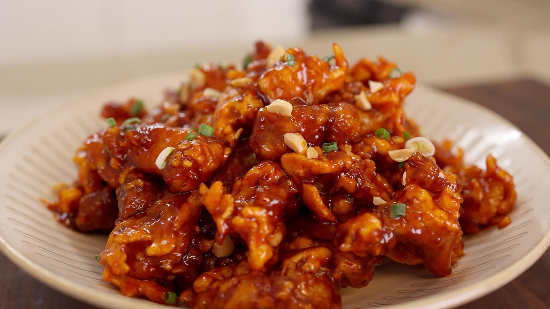 Sweet and Spicy Korean Fried Chicken (Dakgangjeong)